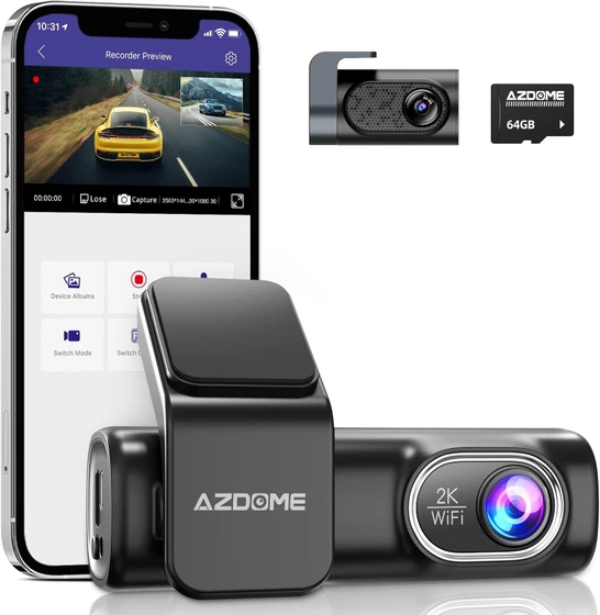 خرید و قیمت دوربین ثبت وقایع 4K دو دوربین AZDOME مدل D600 | ترب