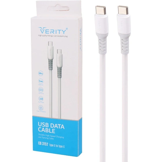 خرید و قیمت کابل دیتا و شارژ VERITY مدل Type-C به type-cمدل 3152 | ترب