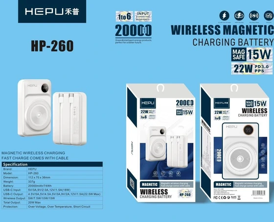 خرید و قیمت پاور بانک 20000 Hepu مدل Hp260 | ترب