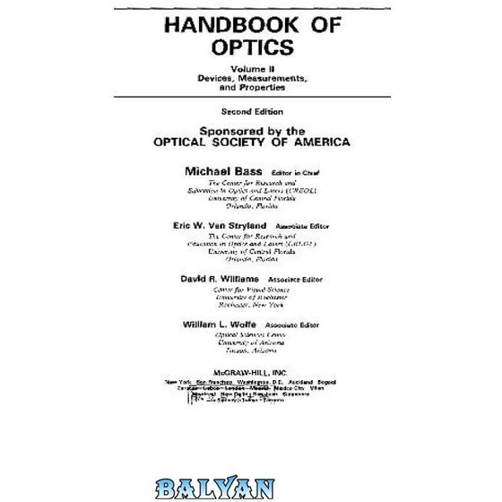 خرید و قیمت دانلود کتاب Handbook Of Optics | ترب
