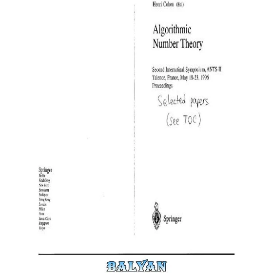 خرید و قیمت دانلود کتاب Algorithmic Number Theory Proc Ants Ii