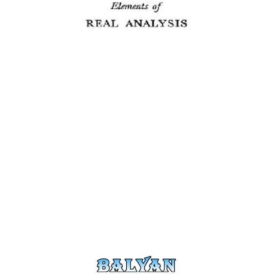 خرید و قیمت دانلود کتاب Elements of Real Analysis | ترب