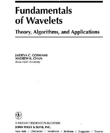 خرید و قیمت دانلود کتاب Fundamentals of Wavelets. Theory, Algorithms, and Applications | ترب