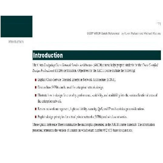 خرید و قیمت دانلود کتاب CCDP ARCH 642-873 Exam Quick Reference Sheets | ترب