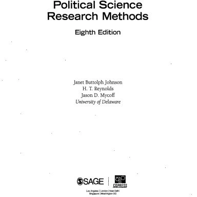 خرید و قیمت دانلود کتاب Political Science Research Methods 8th | ترب