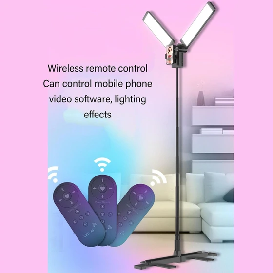 خرید و قیمت رینگ لایت (نور دو شاخه بازویی) ریموتی مدلRK63 به همراه پایه ...