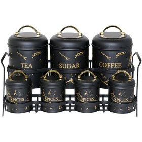 خرید و قیمت ست جا ادویه 8 پارچه بی.وی.کی مدل Marble کد 815591 | ترب