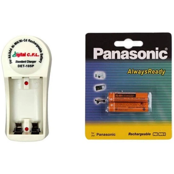 خرید و قیمت شارژر باتری سی.اف.ال مدل DET-105P به همراه باتری نیم قلمی قابل شارژ بسته 2 عددی | ترب