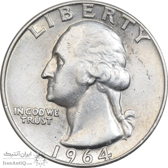 خرید و قیمت سکه کوارتر دلار 1964D واشنگتن - EF45 - آمریکا | ترب