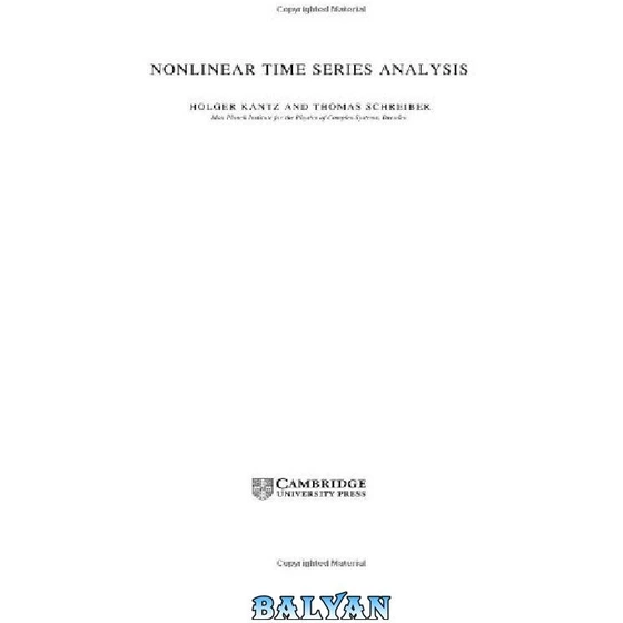خرید و قیمت دانلود کتاب Nonlinear Time Series Analysis | ترب