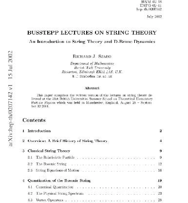 خرید و قیمت دانلود کتاب Busstepp Lectures on String Theory | ترب