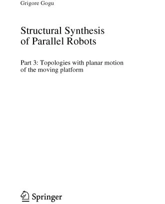 خرید و قیمت دانلود کتاب Structural Synthesis of Parallel Robots: Part 3: Topologies with Planar ...