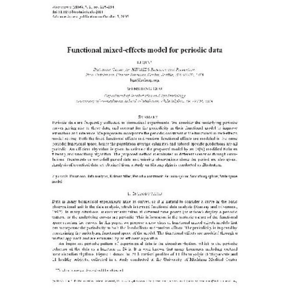 خرید و قیمت دانلود کتاب Functional mixed-effects model for periodic data | ترب