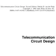 خرید و قیمت دانلود کتاب Telecommunication Circuit Design, Second ...