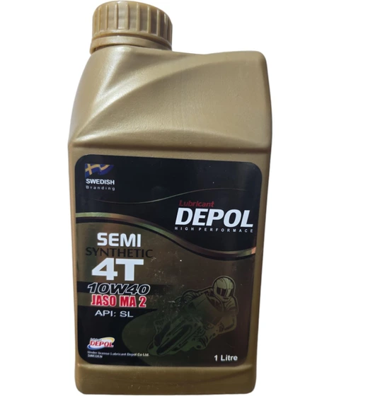 خرید و قیمت روغن موتورسیکلت دپول سوئد DEPOL گرید10W40 یک لیتری با کیفیت SL(آبی رنگ) | ترب