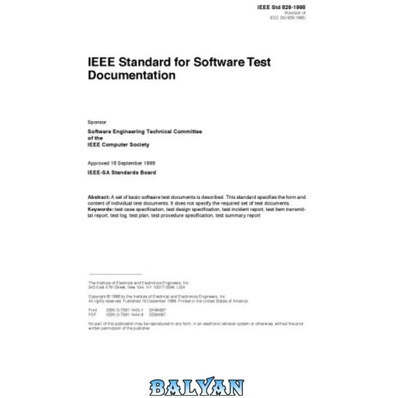 خرید و قیمت دانلود کتاب Ieee Standard For Software Testing Documentation ترب