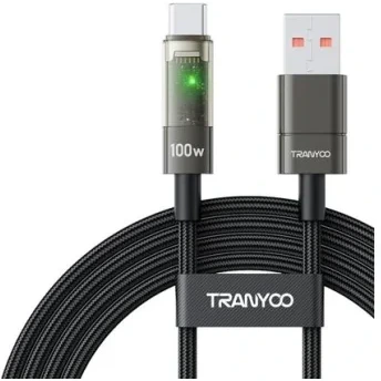 خرید و قیمت کابل شارژ 100 واتی ترانیو تایپ سی Cable Tranyoo Type C 100W AC-1 | ترب