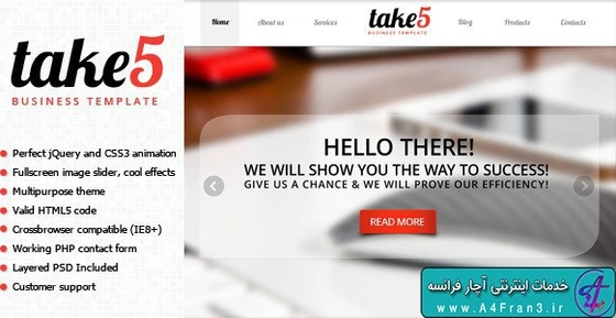 خرید و قیمت دانلود قالب HTML سایت Take5 | ترب