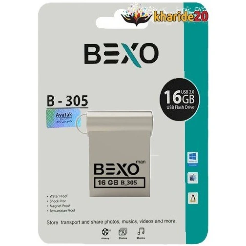 خرید و قیمت فلش مموری بکسو مدل B-305 ظرفیت 16 گیگابایت ا Bexo B-305 Flash Memory 16GB | ترب