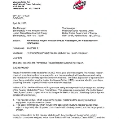 خرید و قیمت دانلود کتاب NASA Prometheus Project Reactor Module Final ...