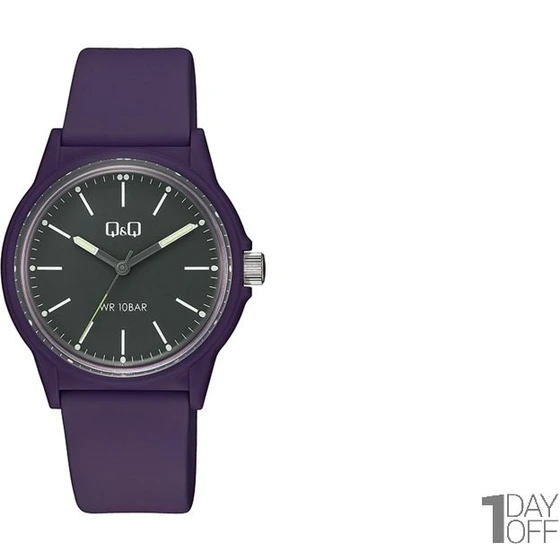 خرید و قیمت ساعت کیو اند کیو (Q&Q) مدل V00A-007VY بند سیلیکونی رنگ بنفش | ترب