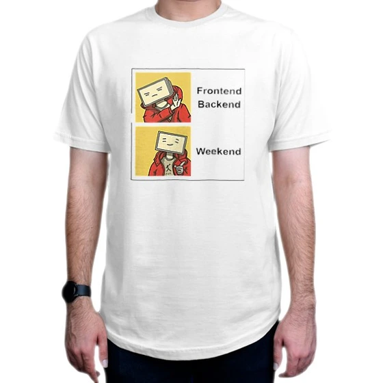 خرید و قیمت تیشرت برنامه نویسی طرح Frontend Backend Weekend | ترب