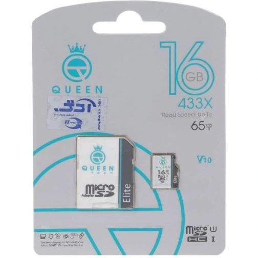 خرید و قیمت کارت حافظه microSDHC کوئین تک مدل 433X کلاس 10 استاندارد UHS-I U1 سرعت 65MBps ظرفیت ...
