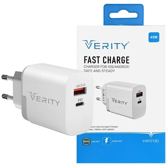 خرید و قیمت شارژر دیواری VERITY مدل 2130 فست شارژ | ترب