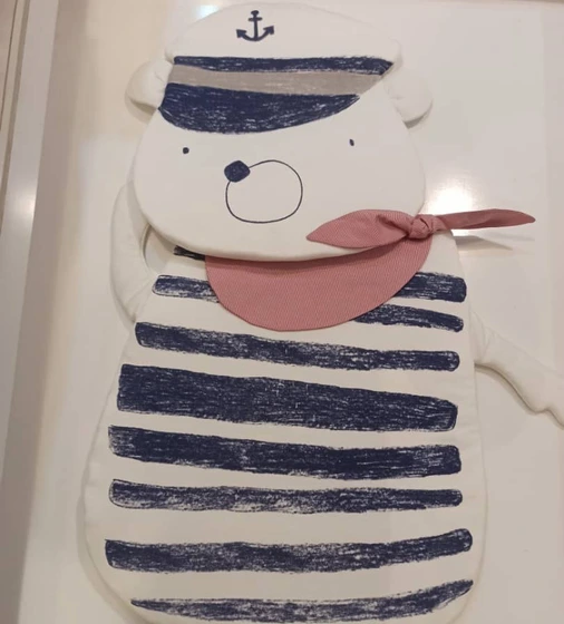 خرید و قیمت تشک بالش عروسکی خرسی نوزادی اصل ترکیه سفید ابی ملوانی panda ...