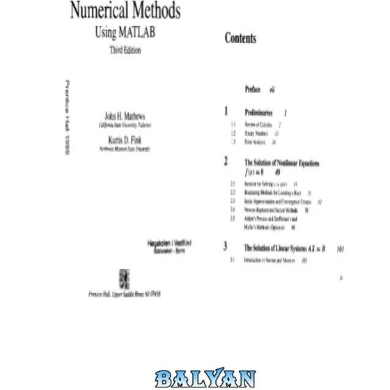 خرید و قیمت دانلود کتاب Numerical Methods Using Matlab ترب