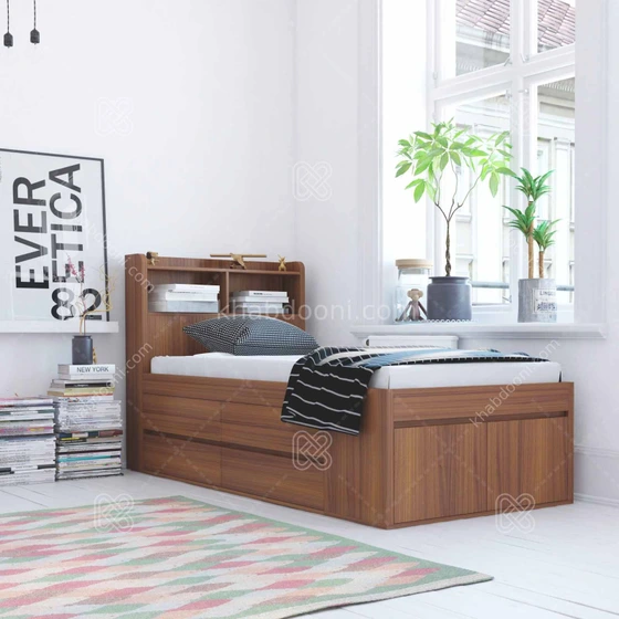 خرید و قیمت تخت خواب تک نفره لیما - 4 کشو | ترب