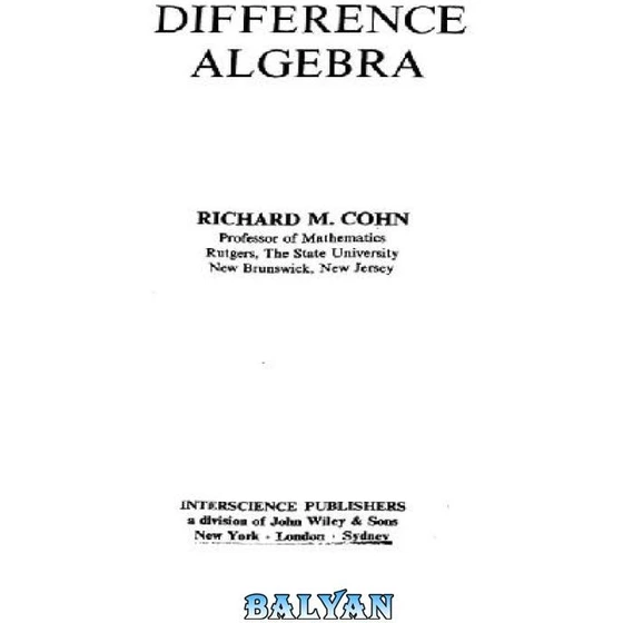 خرید و قیمت دانلود کتاب Difference algebra | ترب