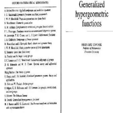 خرید و قیمت دانلود کتاب Generalized hypergeometric functions | ترب