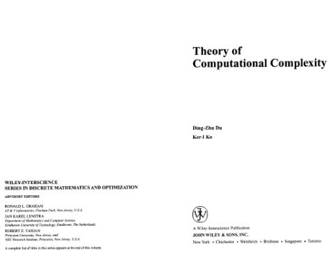 خرید و قیمت دانلود کتاب Theory of computational complexity 2000 | ترب