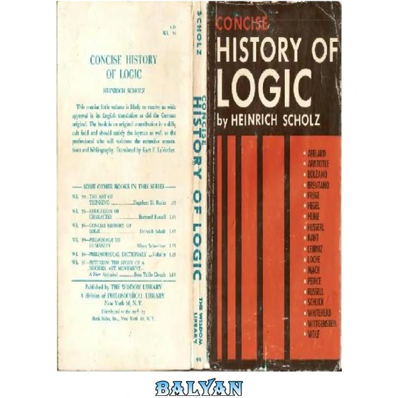 خرید و قیمت دانلود کتاب Concise History Of Logic ترب