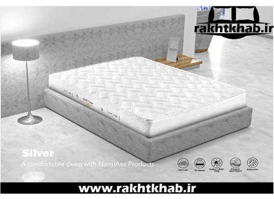 خرید و قیمت تشک تخت نرم آسا مدل سیلور سایز دو نفره 200*180 ( 6 سال ...