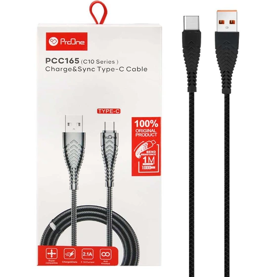 خرید و قیمت کابل شارژ و دیتای فست ProOne Type-C مدل PCC165T(C10)-مشکی | ترب