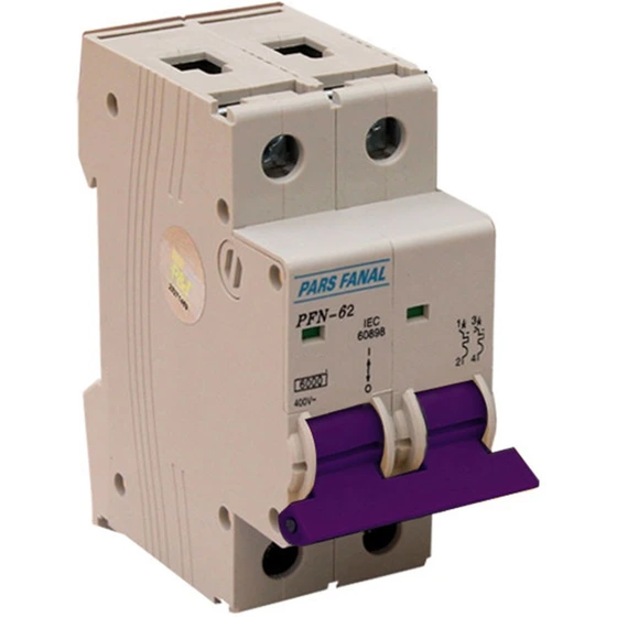 خرید و قیمت فیوز مینیاتوری دو پل 4 آمپر پارس فانال مدل C4-6K-PFN-2P | ترب