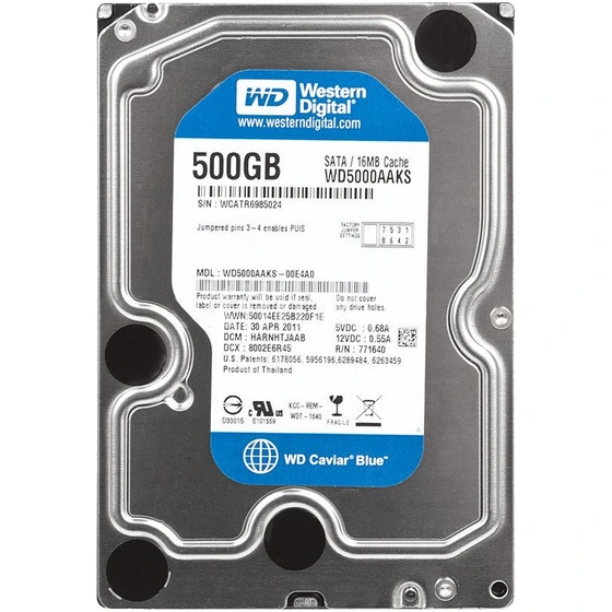 خرید و قیمت هارد اینترنال وسترن دیجیتال مدل WD Caviar Blue WD5000AAKS ...