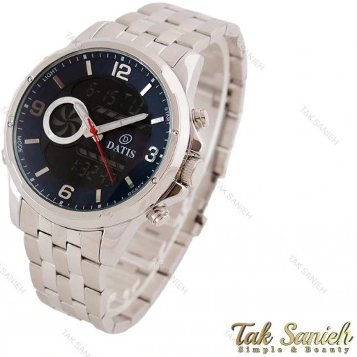 خرید و قیمت ساعت داتیس مردانه دوزمانه نقره ای سرمه ای Datis-3766-G | ترب