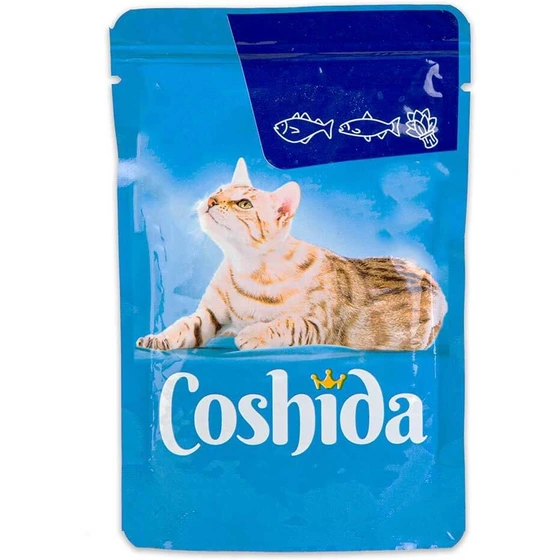 خرید و قیمت پوچ گربه کوشیدا طعم ماهی قزل آلا و سالمون در سس اسفناج وزن ...