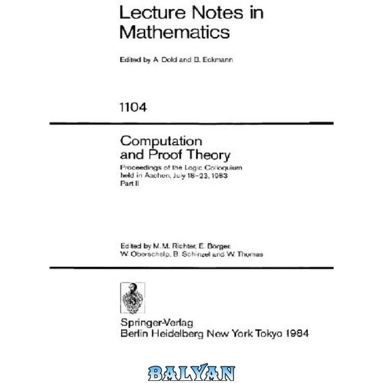 خرید و قیمت دانلود کتاب Computation and Proof Theory | ترب