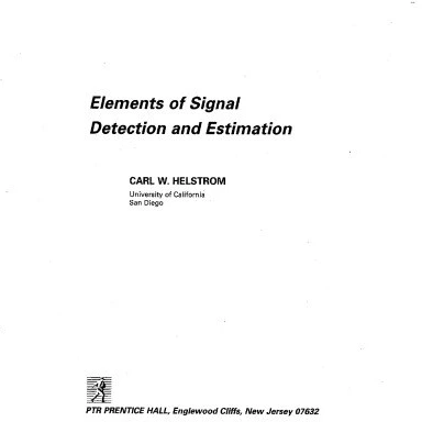 خرید و قیمت دانلود کتاب Elements of Signal Detection and Estimation ...