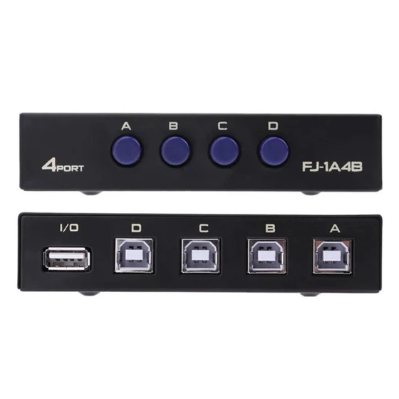 خرید و قیمت سوییچ پرینتر 4 پورت دستی مدل FJ-1A4B | ترب