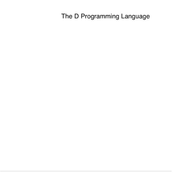 خرید و قیمت کتاب The D Programming Language (نسخه کامل) | ترب