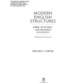 خرید و قیمت دانلود کتاب Modern English Structures Workbook: Form ...