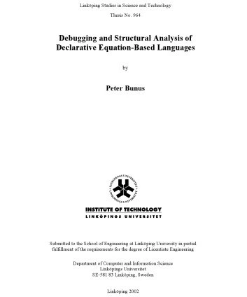 خرید و قیمت دانلود کتاب Debugging and structural analysis of declarative equation-based ...