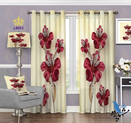 خرید و قیمت پرده پانچ طرح گل کد s8053 | ترب