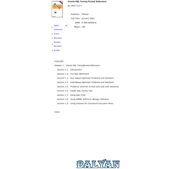 خرید و قیمت دانلود کتاب Oracle Sql Tuning Pocket Reference ترب