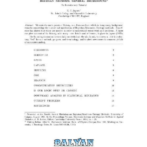 خرید و قیمت دانلود کتاب Tutorial Introduction To Bayesian Methods ترب